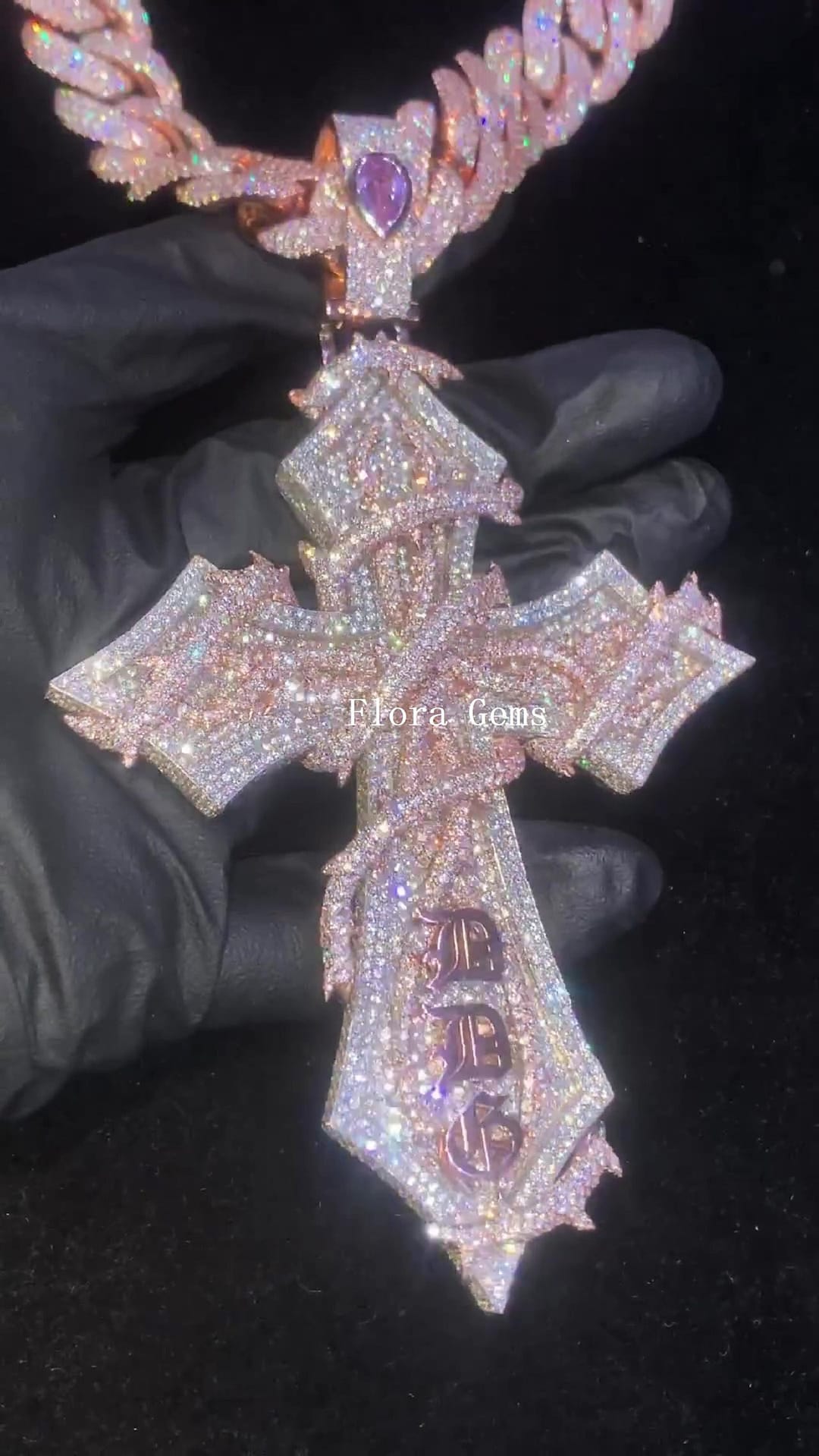 Shiny VVS Moissanite Cross Pendant, Iced Out Cross Pendant, Custom Hip ...