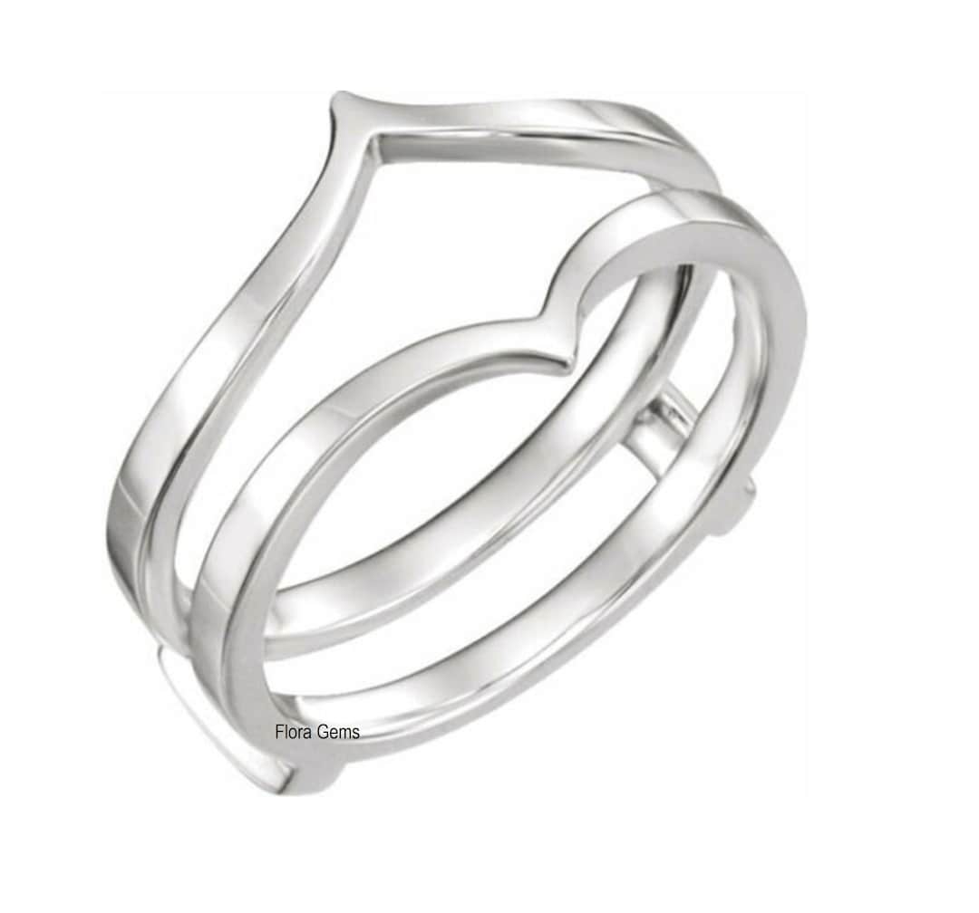 Solid 925 Sterling Silver Enhancer Ring, Ring Guard Enhancer, Wedding ...