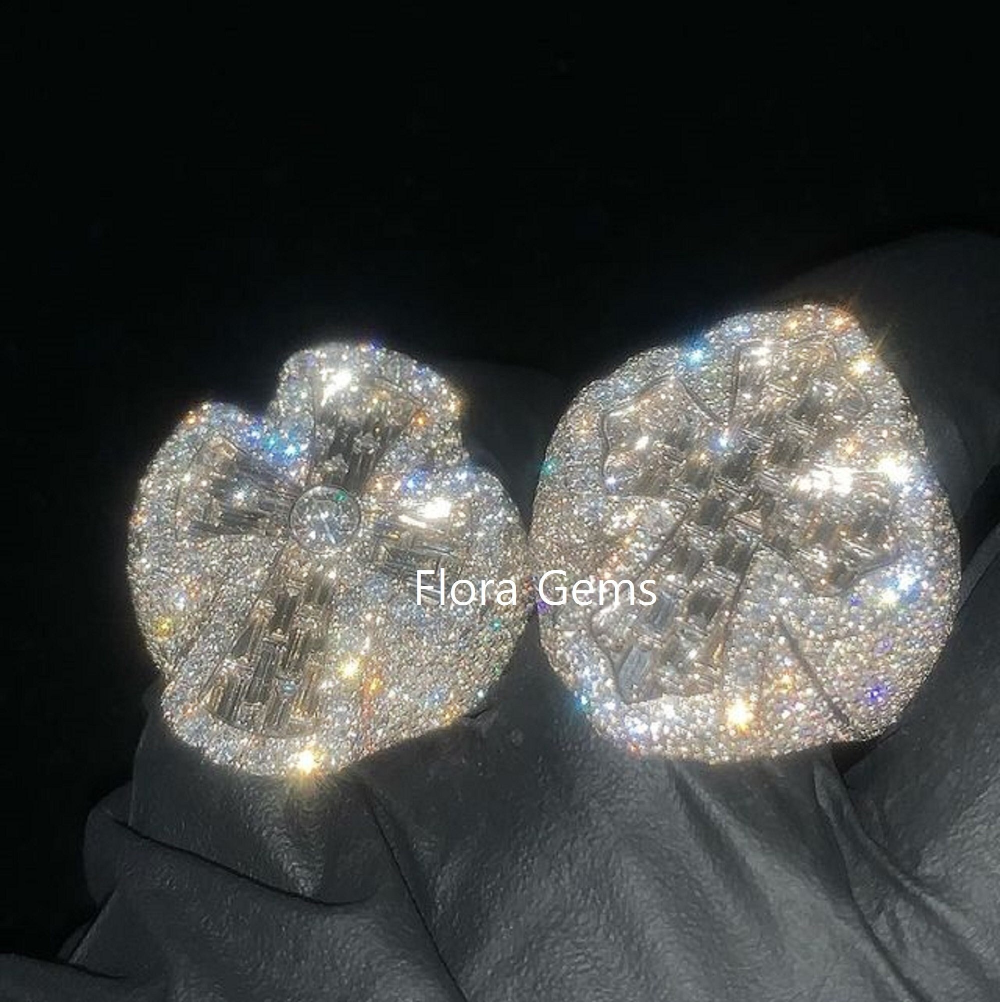 Iced Out Cross Men Ring, Baguette Moissanite Diamond Ring, Pinky Men ...