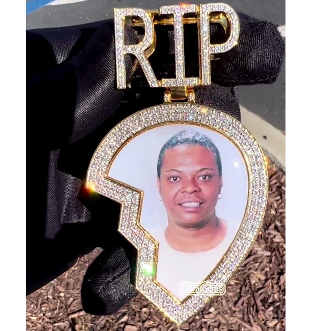 Personalize "rip" Memory Pendant, Real Moissanite Picture Pendant ...