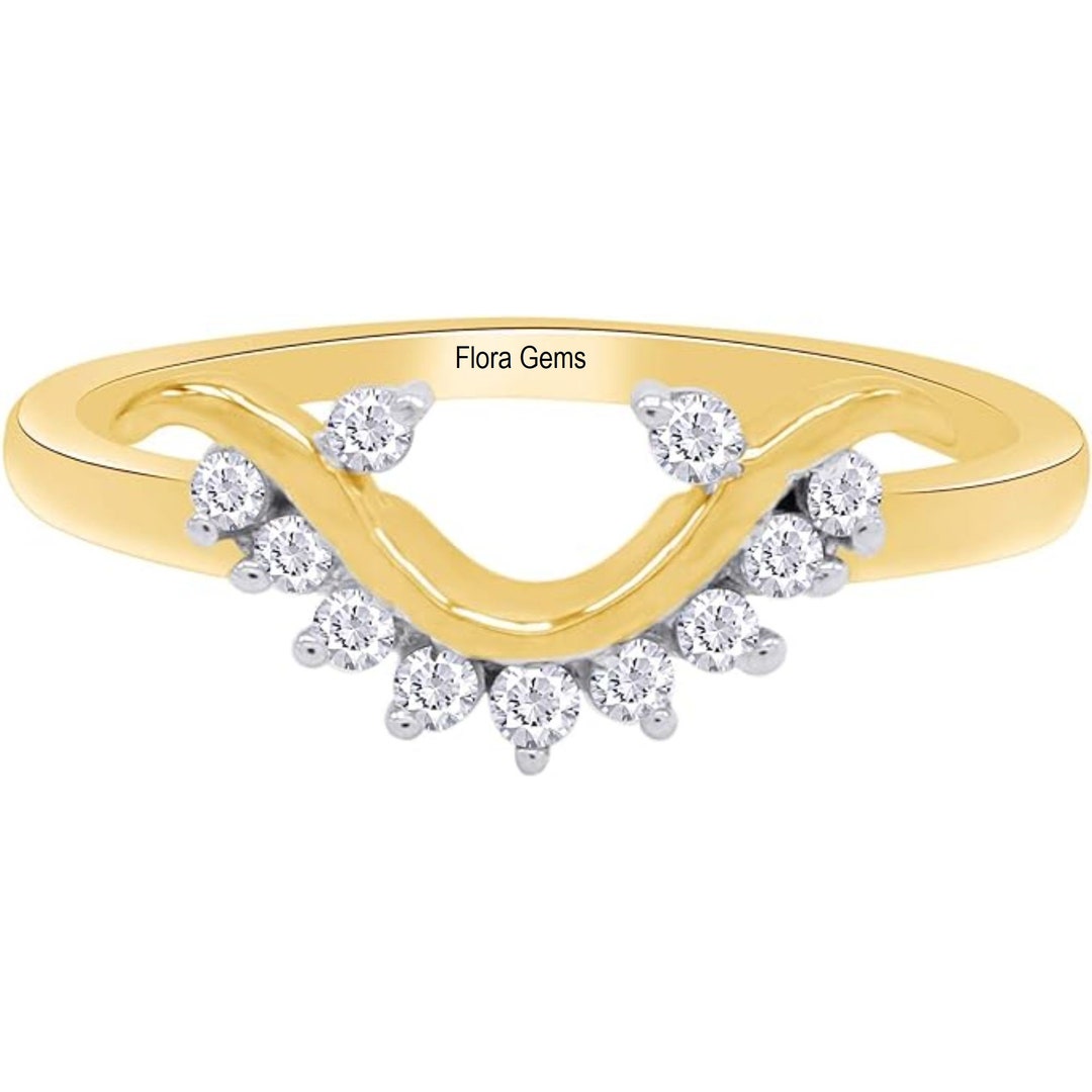 Anniversary Enhancer Wrap Band Ring, 0.40ct Round Moissanite Engagement ...