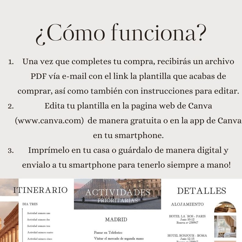 Itinerario De Viaje, Plantilla Para Itinerario De Viaje, Spanish Travel ...