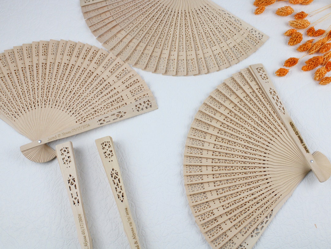Guests Custom Hand Fan, Bridal Shower Favors, Summer Wedding, Rustic ...