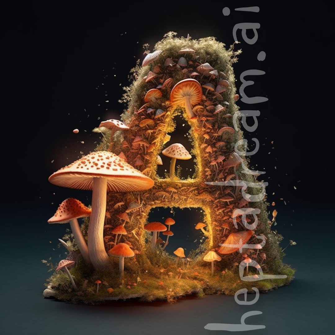 Mushroom Alphabet Digital Prints, Custom Lettering for Bedrooms ...