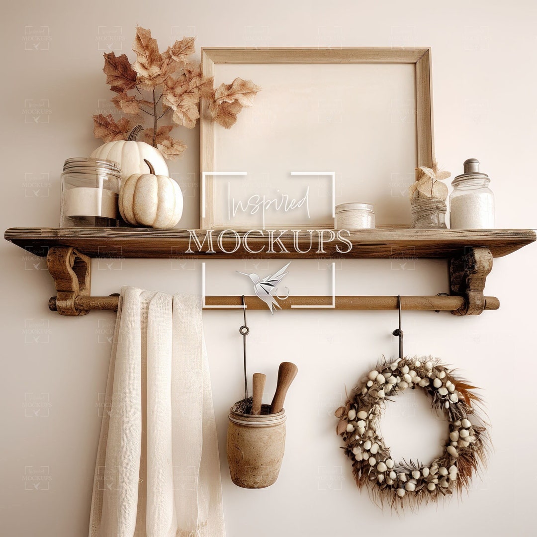 Autumn Frame Mockup, Halloween Art Mockup, Poster Mockup, Fall Art ...