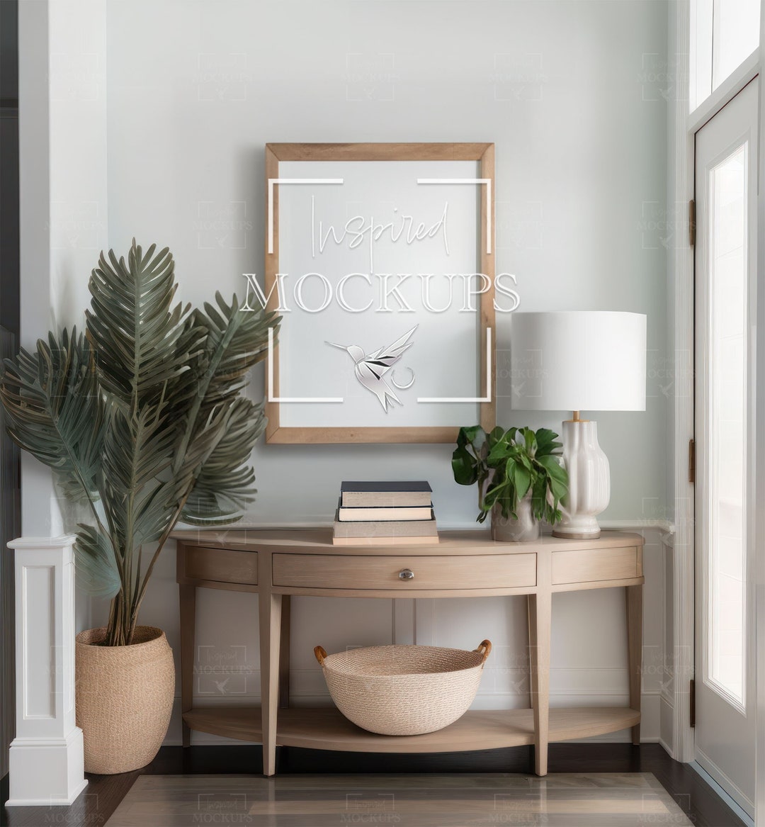 Modern Coastal Entry Frame Mockup, Vertical Mockup, Wall Art Mockup ...