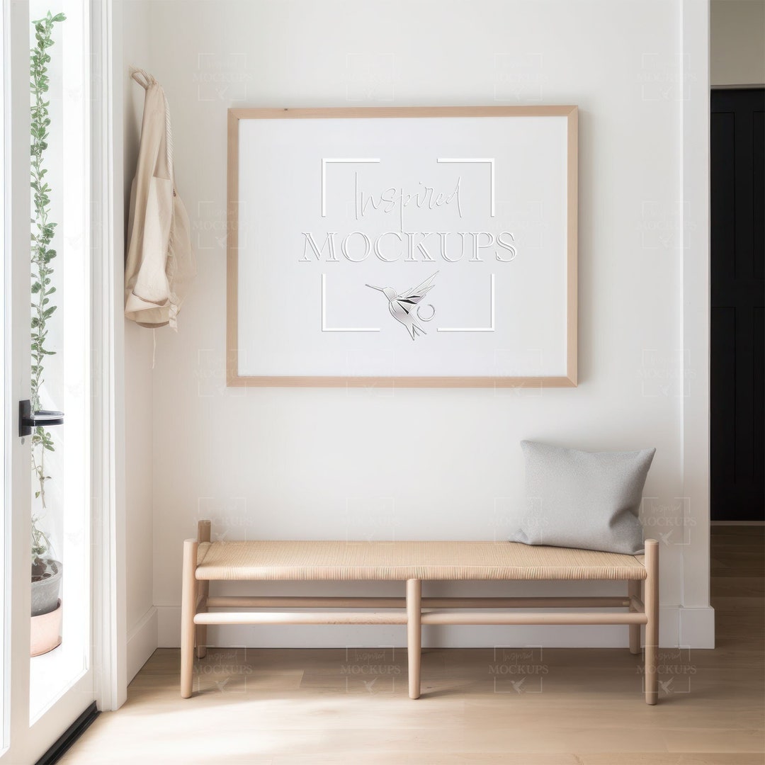 Modern Entry Frame Mockup, Horizontal Mockup, Art Frame Mockup, Poster ...