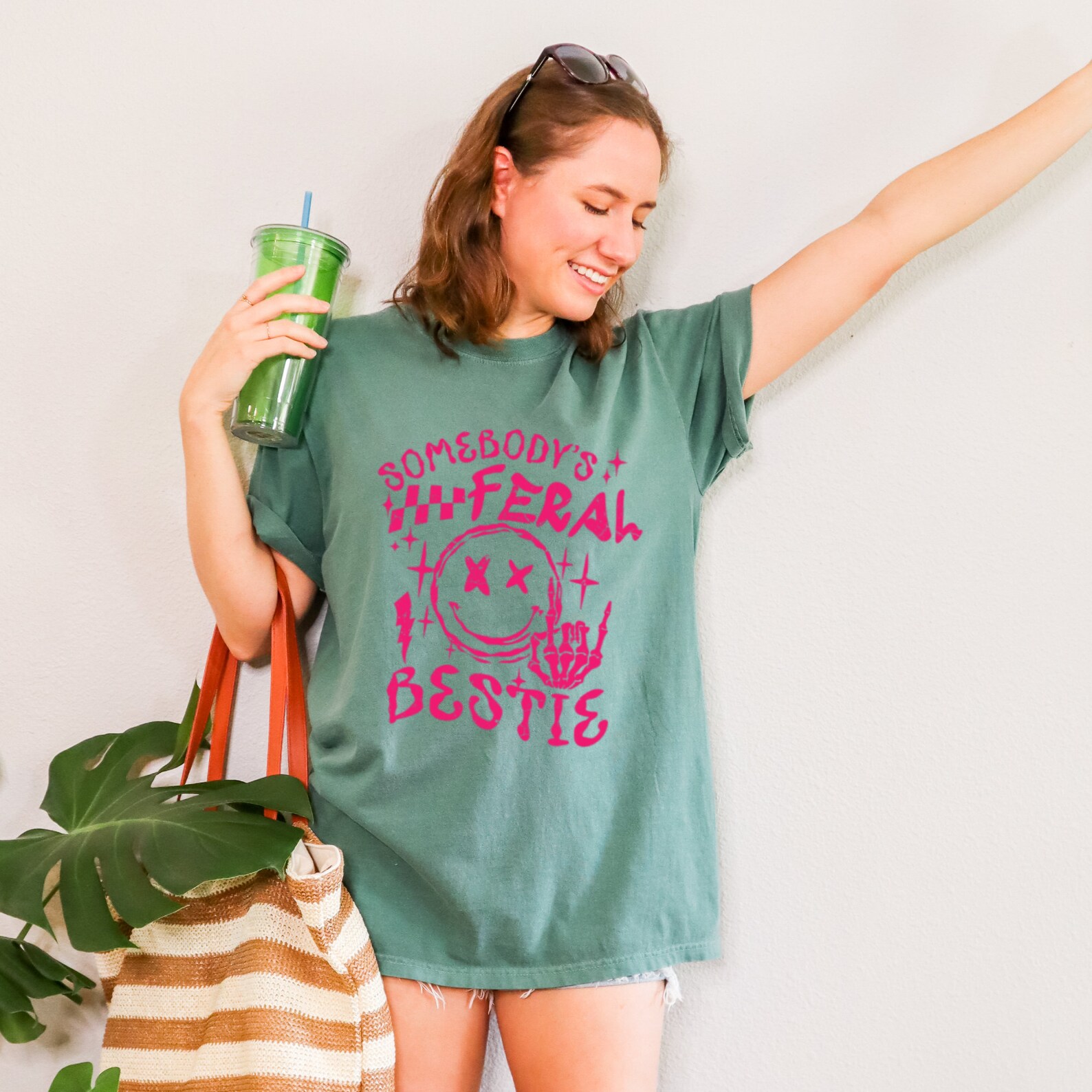 Comfort Colors® Somebody's Feral Bestie T-shirt, Best Friends Shirt ...