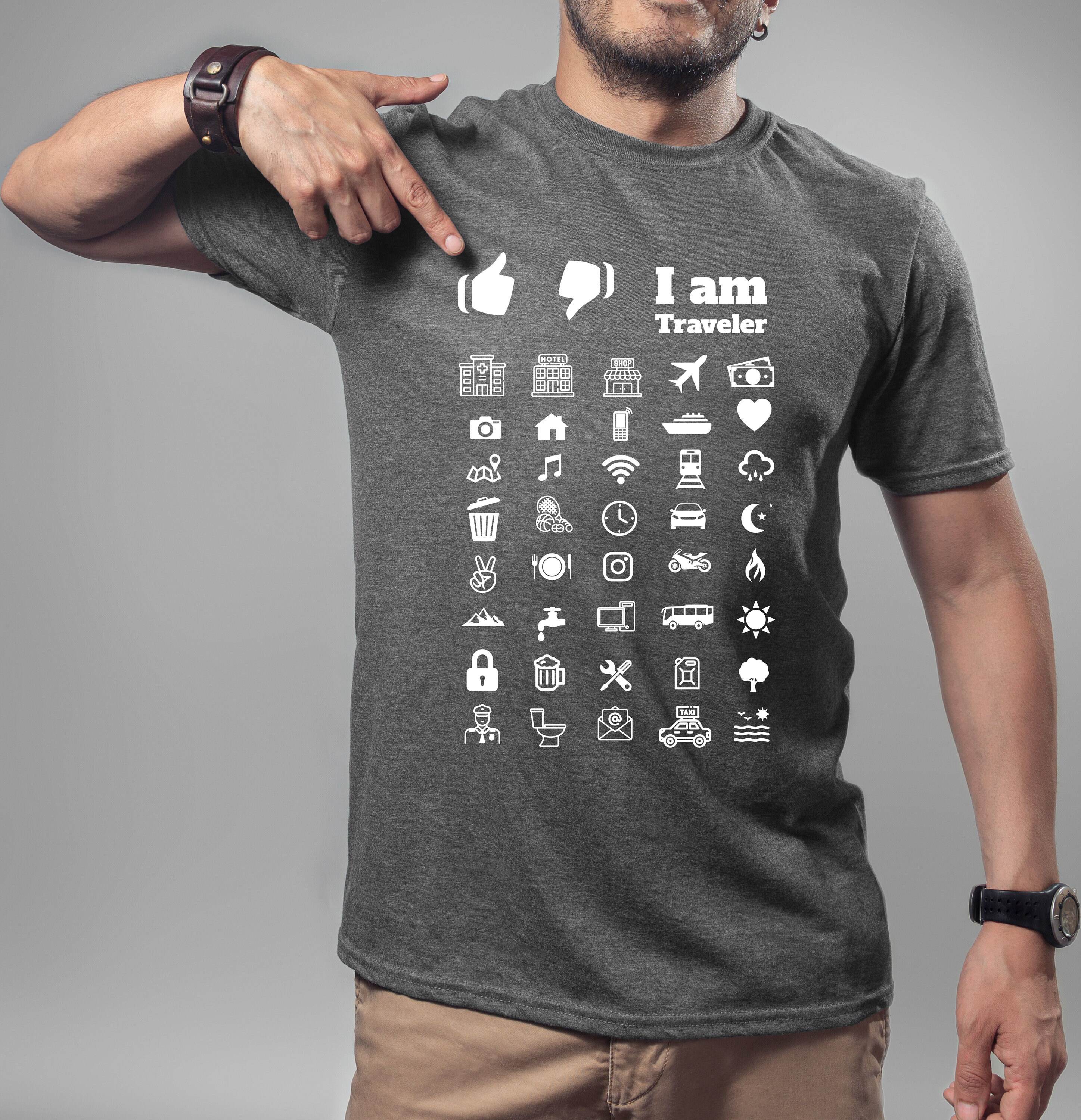 Travel Icons T Shirt Summer Vacation Tee Cool Travel T - Etsy