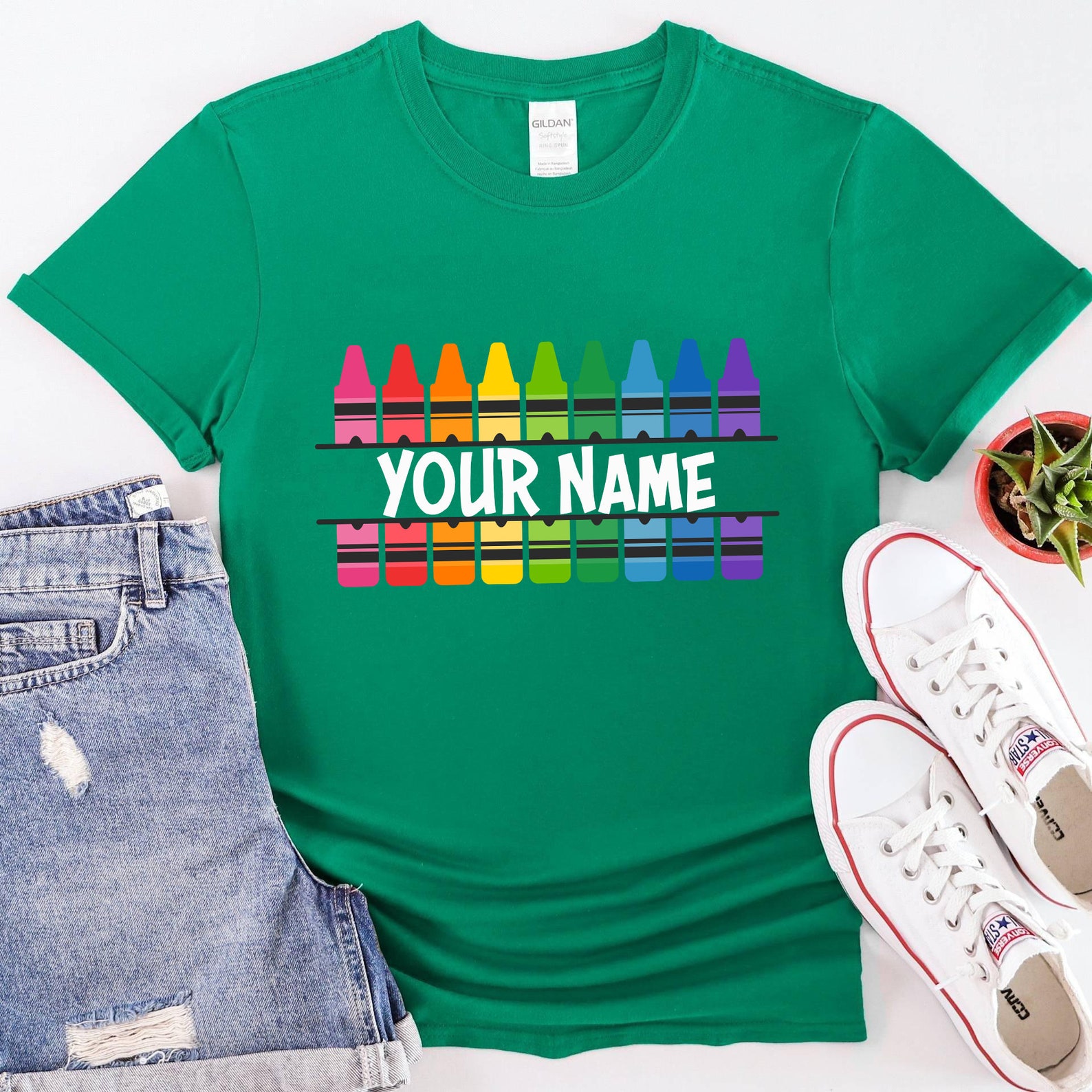 Custom Teacher Shirt, Crayon Split Monogram Shirt, Custom Crayon Shirt ...