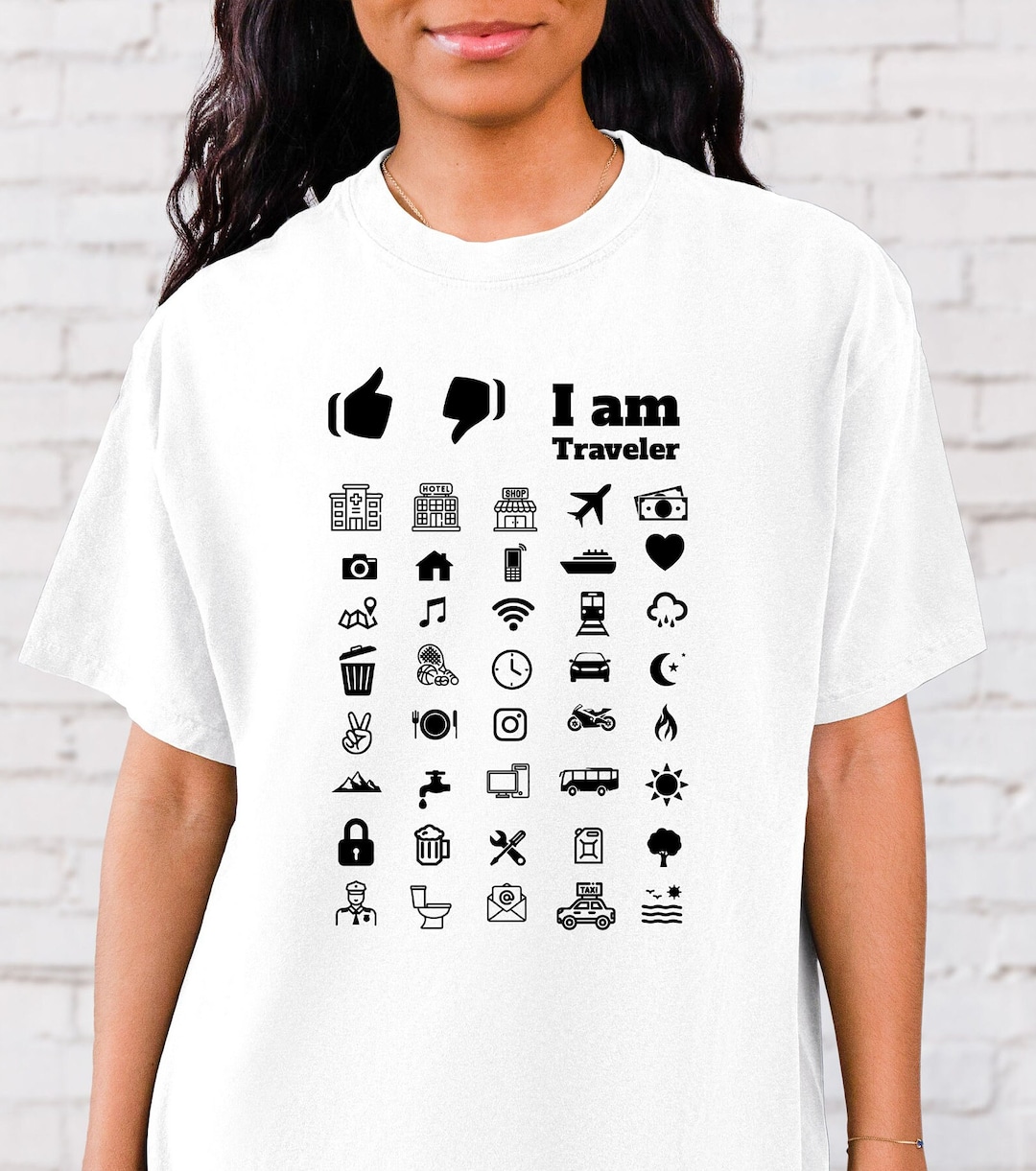 Comfort Colors® Travel Icons T Shirt , Summer Vacation Tee, Cool Travel ...