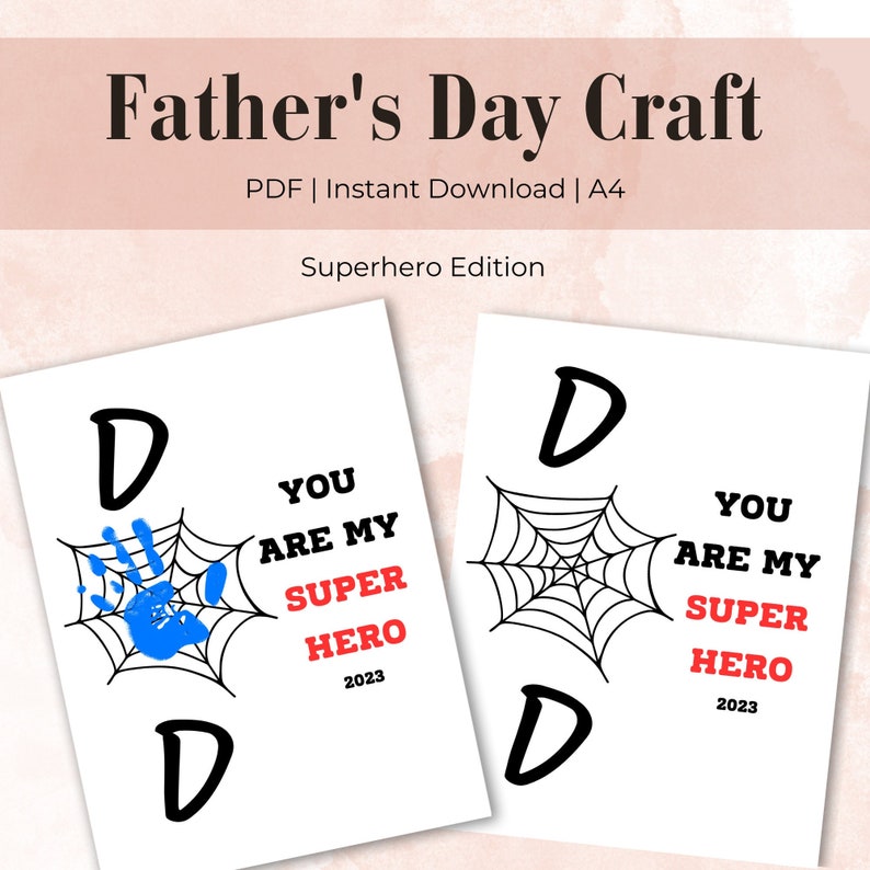 Fathers Day Craft You Are My Superhero Fathers Day 2023 - Etsy