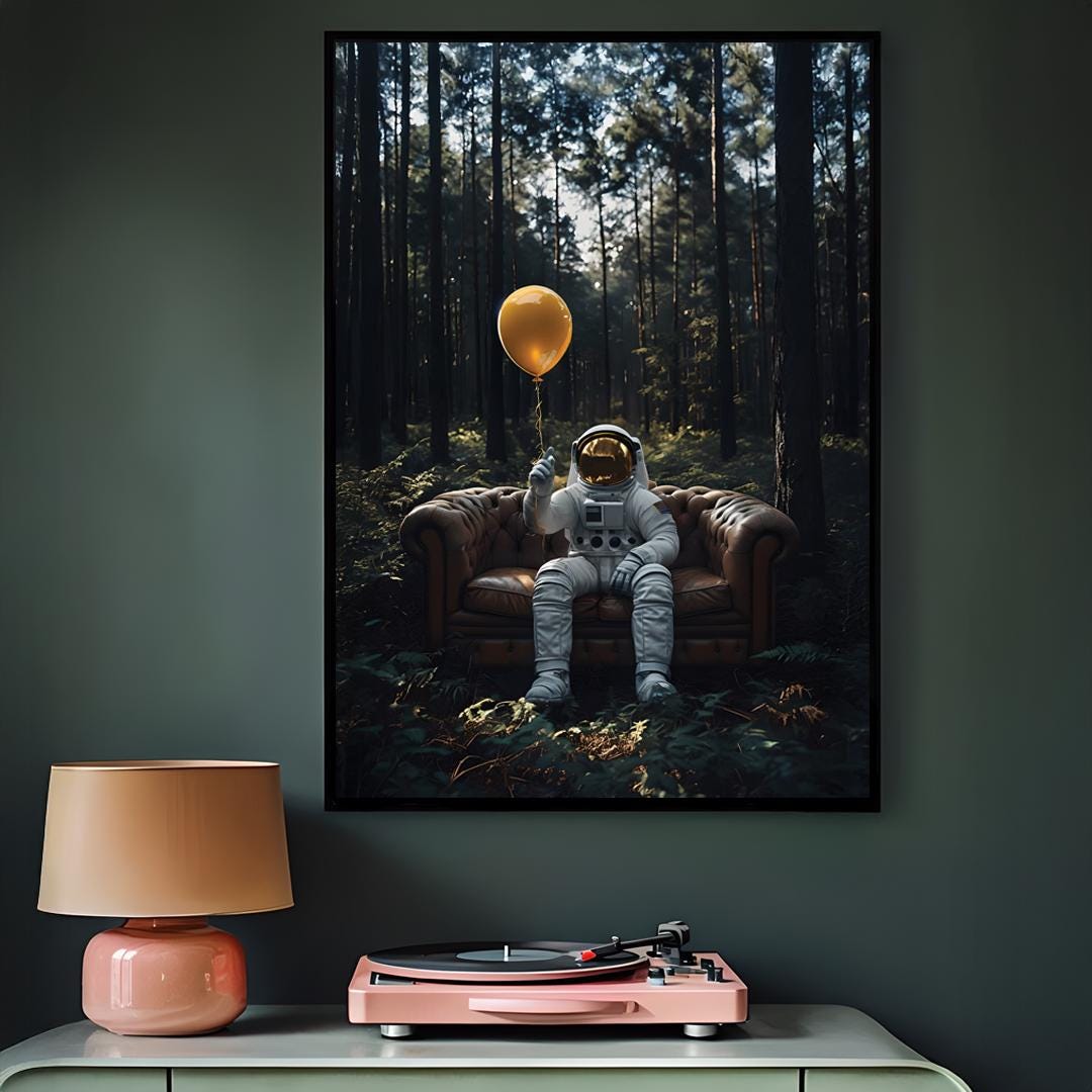 Spaceman Wall Art, Astronaut Artwork, Contemporary Wall Art, Astronaut ...