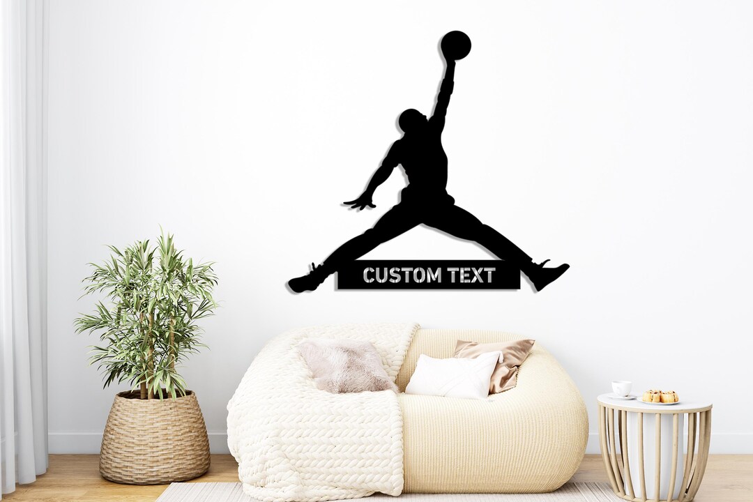 Custom Michael Jordan Jumpman Metal Wall Sign, Gift for Boyfriend Art ...