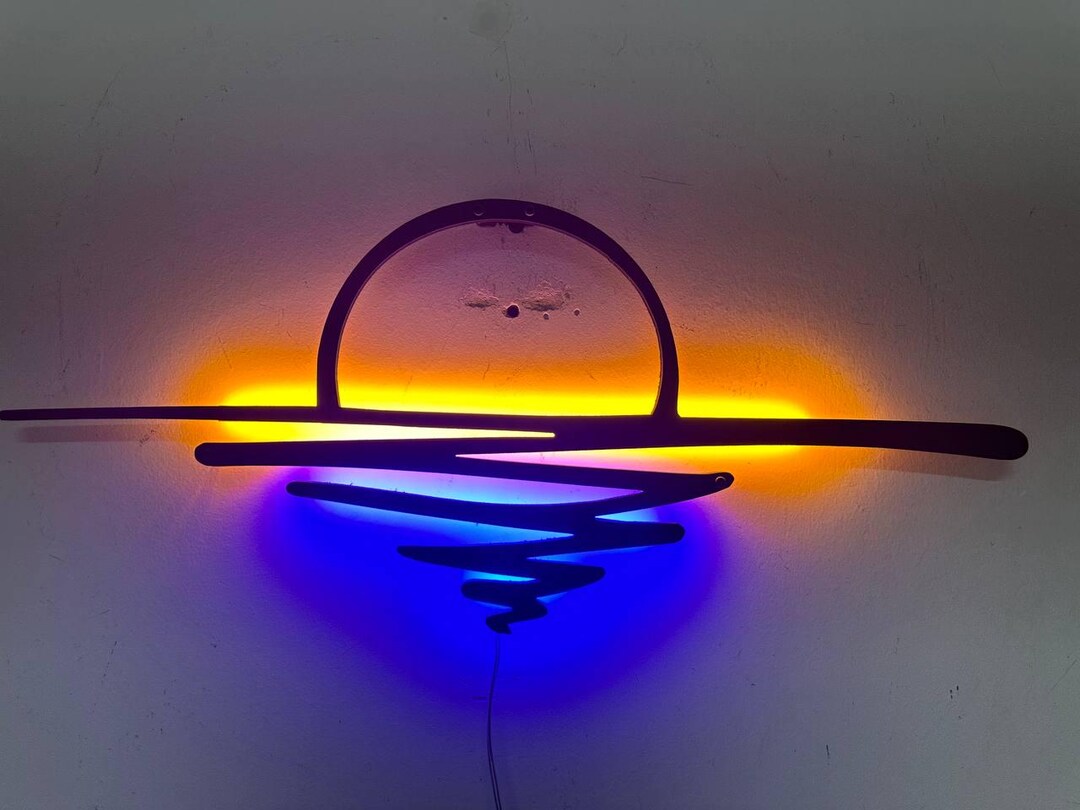 Sun Sparkle, Metal Led Wall Sign Art, Above Bed Decor,home Decor, Sun ...