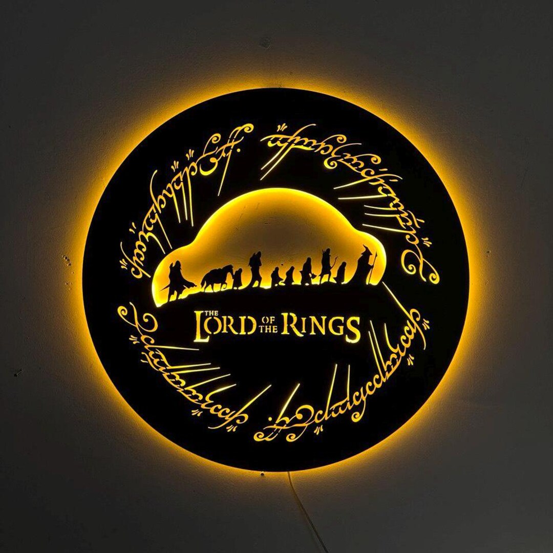 Lord of the Rings Wood Mdf Wall Art, Led Sign, Housewarming Gift, Metal ...