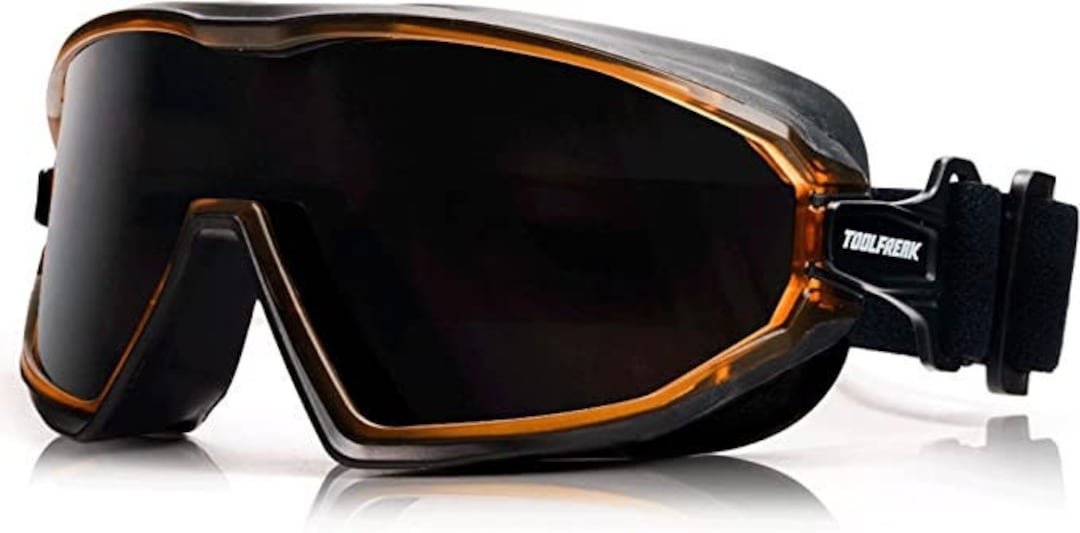 Toolfreak Safety Goggles Dark Smoke Polarized Lens Mid Size Rated to ...