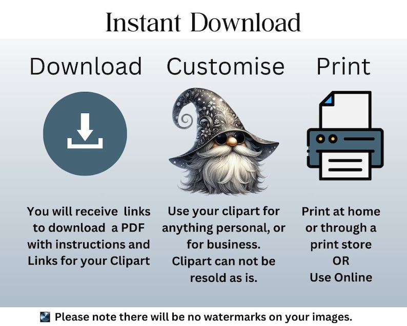 Adorable Wizard Gnome Clipart Bundle | Whimsical Gnome | Watercolor PNG ...