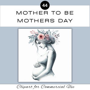 Mother to Be Mothers Day Clipart JPG | Watercolour Minimalist ...