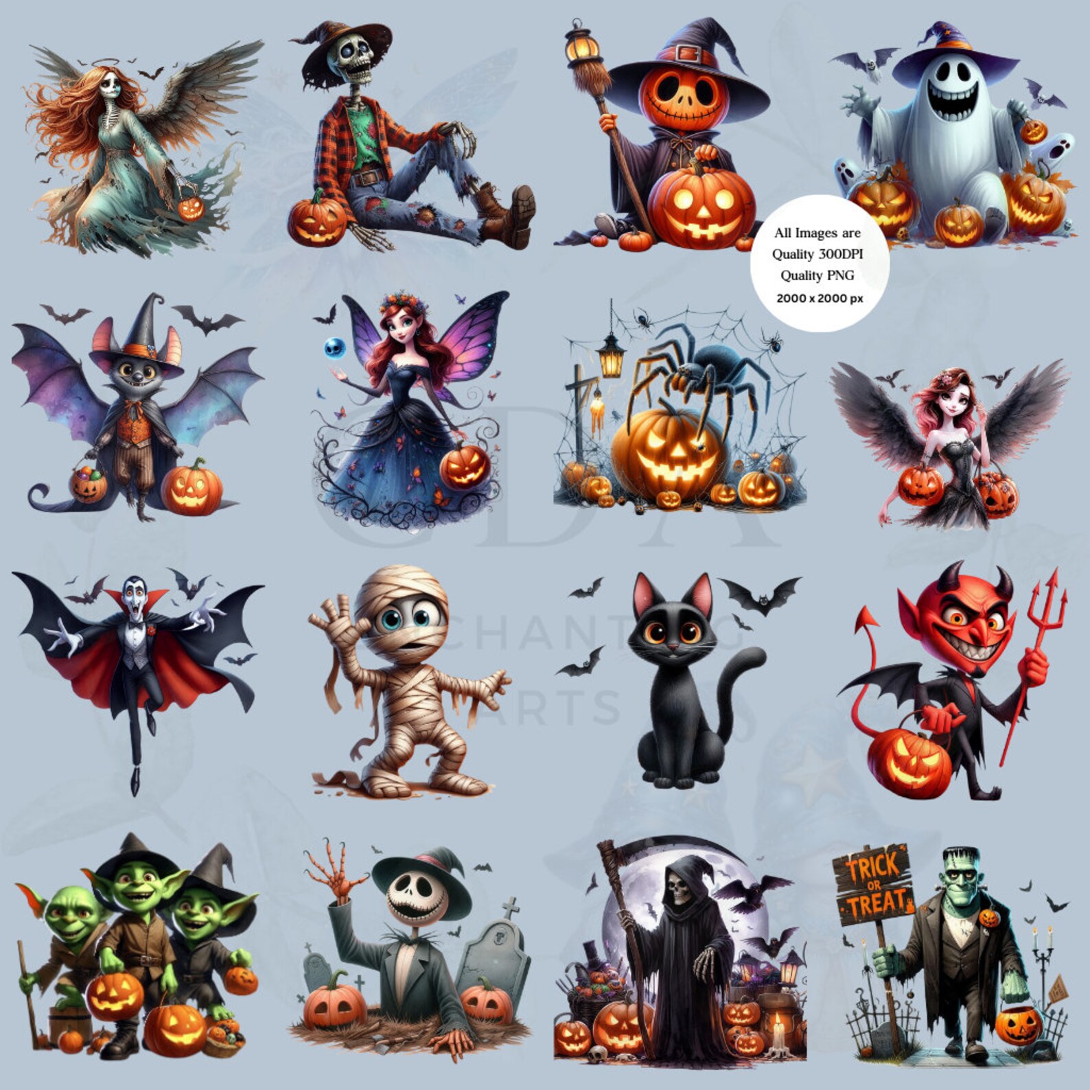 Halloween Monsters PNG Clipart | Whimsical Enchanted Magical ...