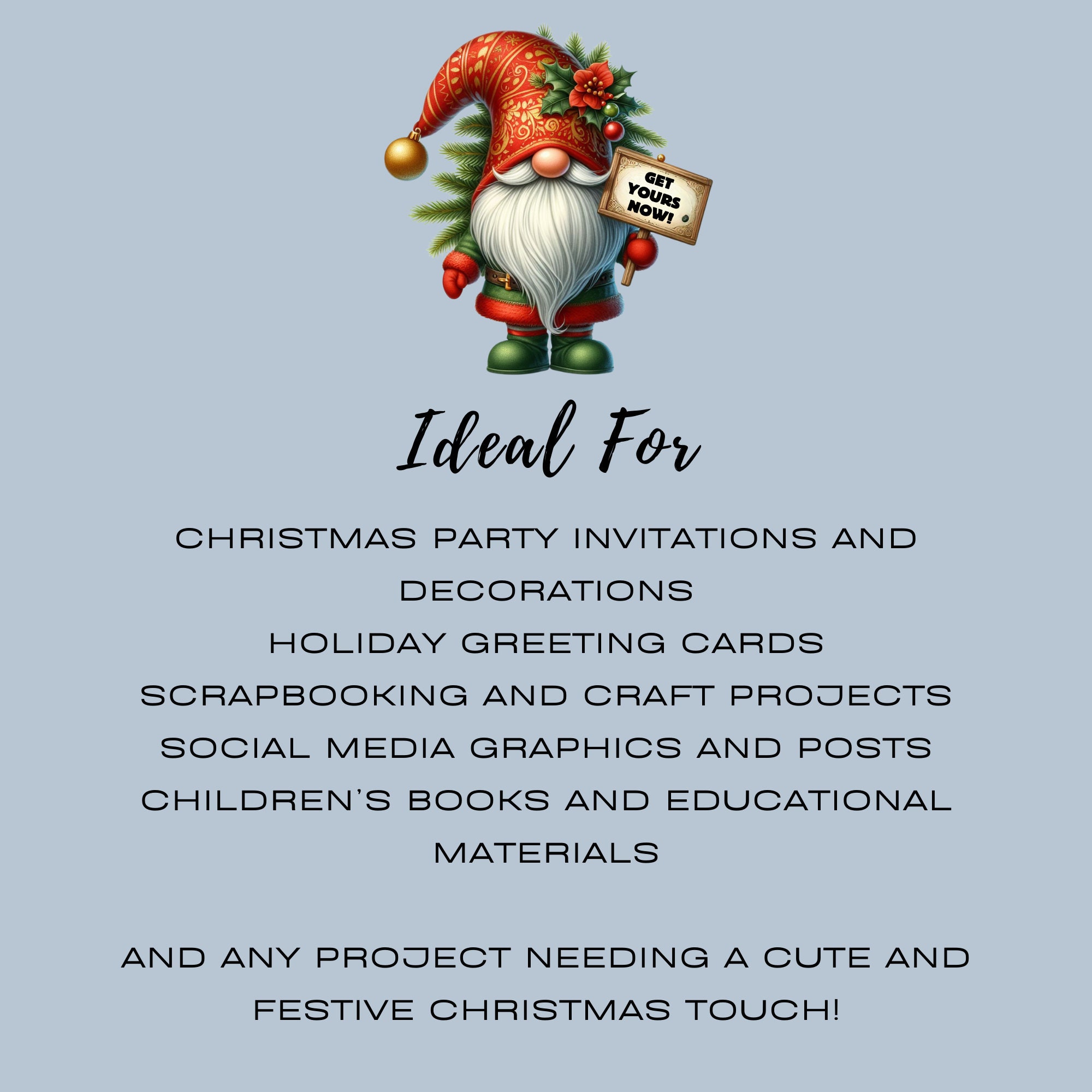 Cute Christmas Gnome Clipart PNG Set Holiday Watercolour Festive Gnomes ...