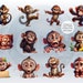 Funny Monkey Clipart Bundle | Cute Animal PNG Graphics for Creators ...