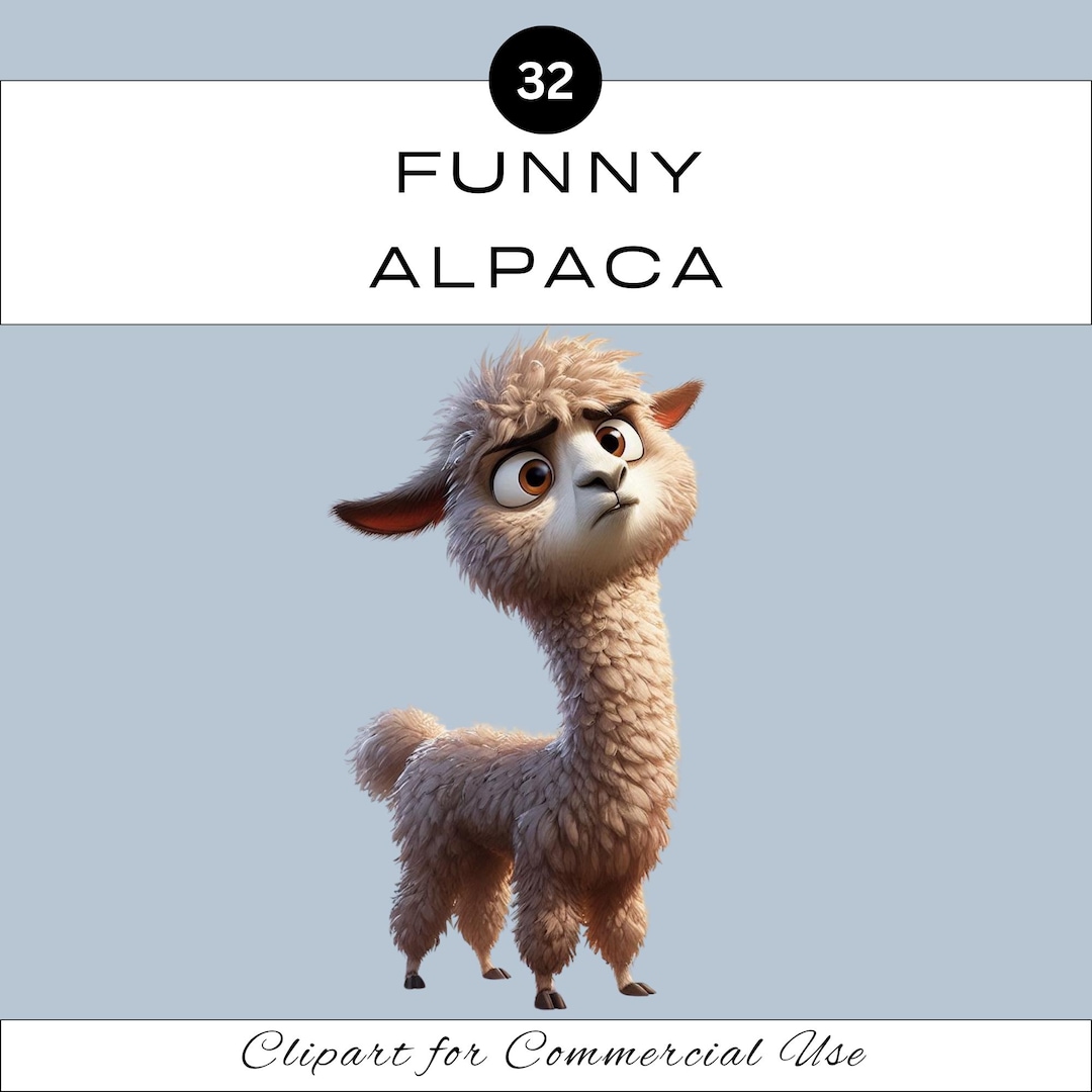 Funny Alpaca PNG Clipart Bundle | Llama Sublimation Printable ...