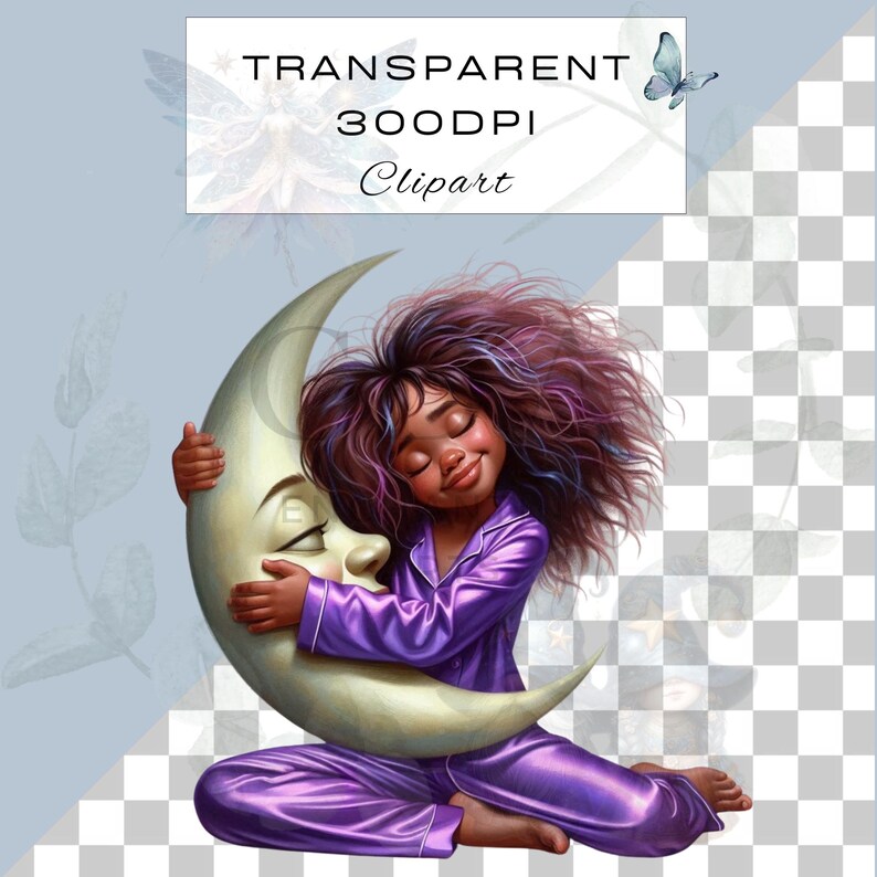 Girl in Pyjamas Clipart PNG Set | Watercolour Cute Quirky Funny | Junk ...