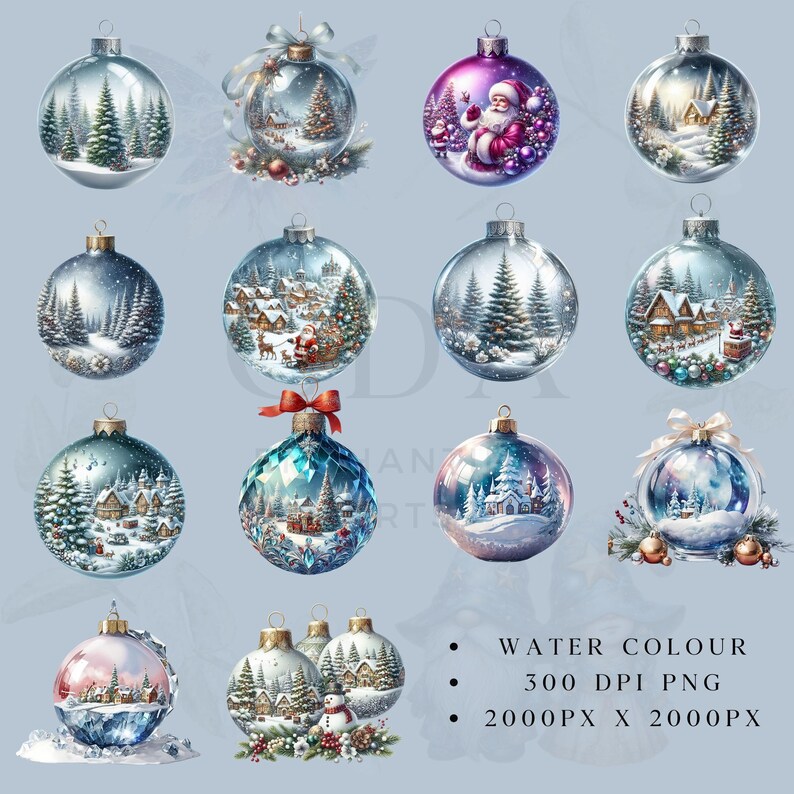 Christmas Scene Picture Bauble Clipart Art | Transparent PNG | Winter ...
