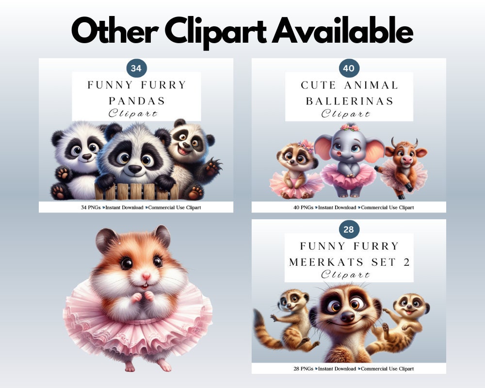 Cute Animal Ballet Dancers Clipart Bundle | Transparent PNG for ...