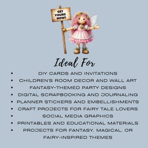 Cute Fairy Rag Doll PNG Clipart | Plush Toy Fairies | Watercolor PNG ...