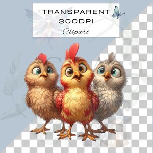 Funny Chicken PNG Clipart Set 2 | Cute Chook Sublimation | Farm Junk ...