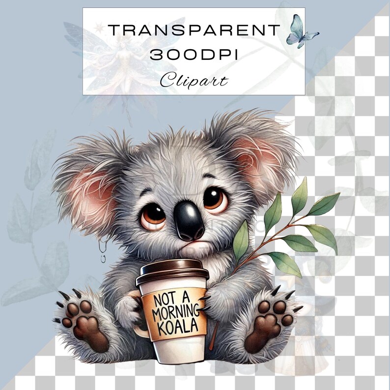 Fun Koala Clipart PNG Bundle | Cute Funny Quirky Koalas | Junk Journal ...