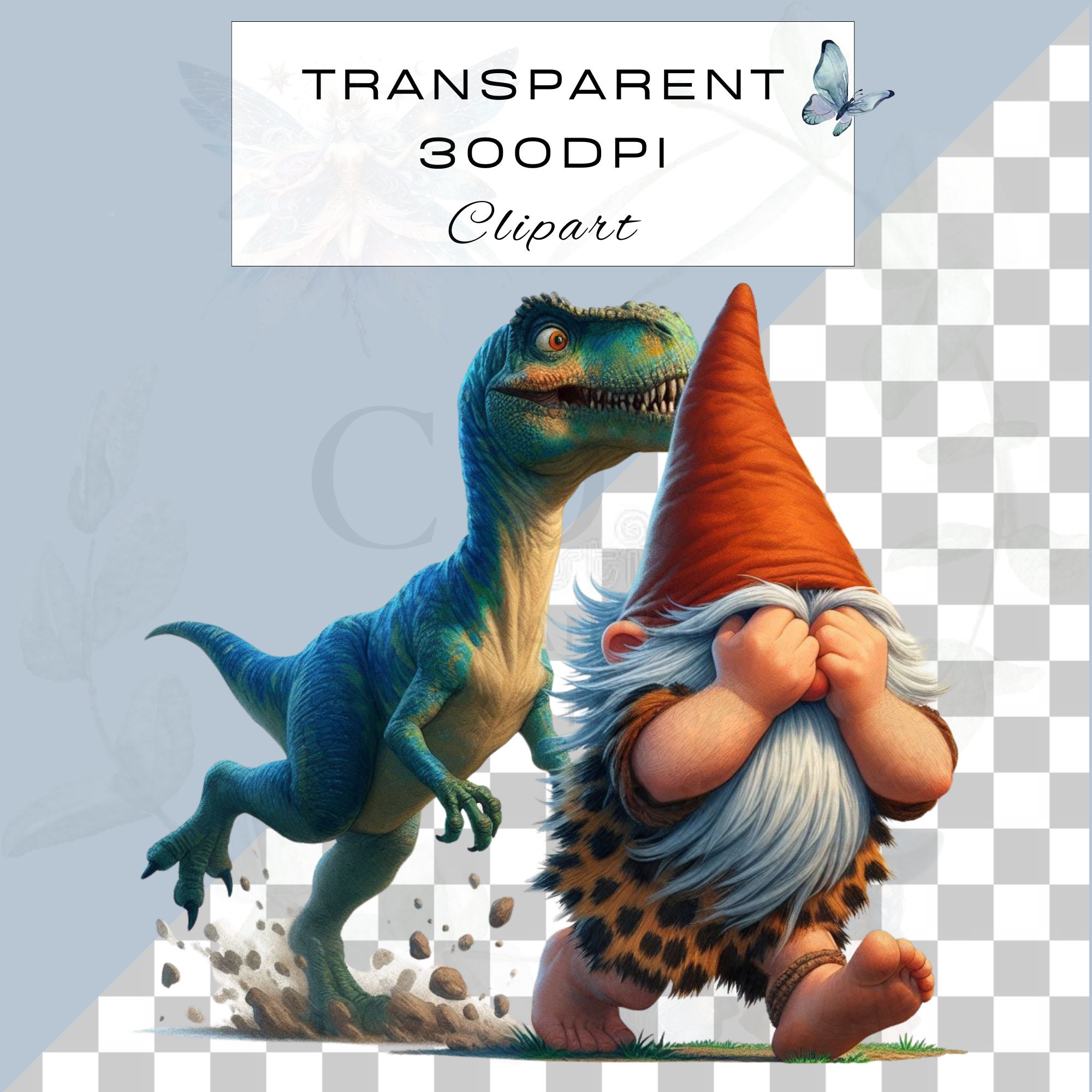Cute Caveman Clipart PNG Set | Watercolour Jurassic Jungle Gnomes ...