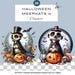 Halloween Patchwork Teddy Bear Clipart PNG Bundle Watercolour Teddy ...