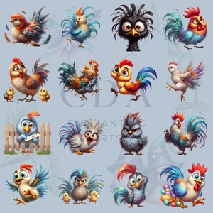 Funny Chicken PNG Clipart Set 2 | Cute Chook Sublimation | Farm Junk ...