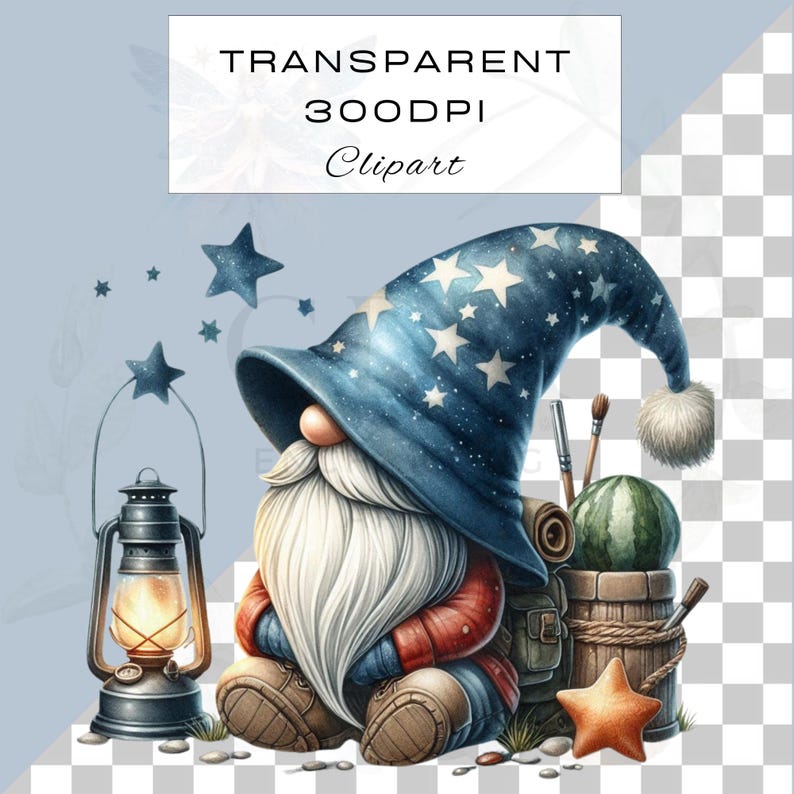 Cute Camping Gnome PNG Clipart | Watercolour Camp Gnome | Hiking ...