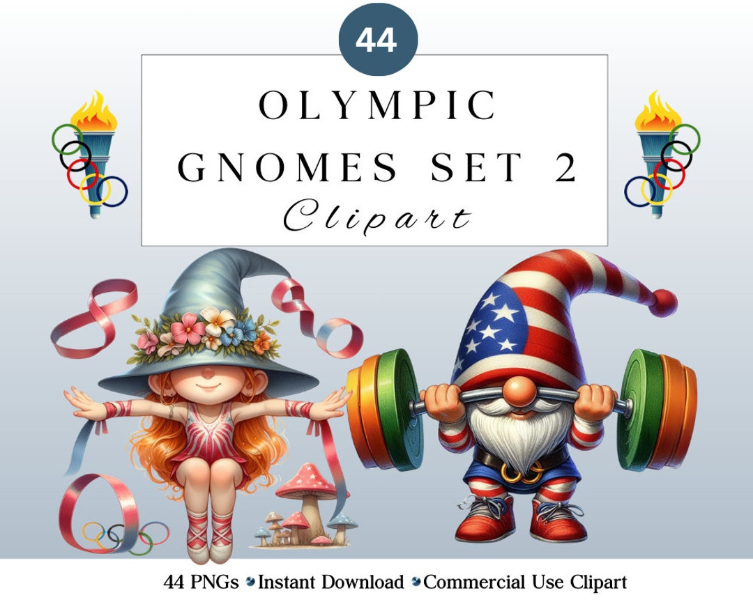 Cute Olympic Games Gnomes Clipart | Transparent PNG Set 2 | Watercolour ...