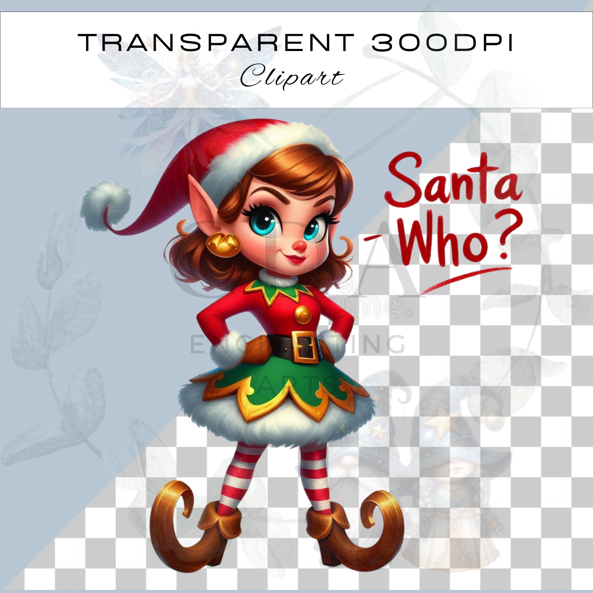 Cartoon Christmas Elves Clipart PNG Set | Holiday Watercolour Elf ...