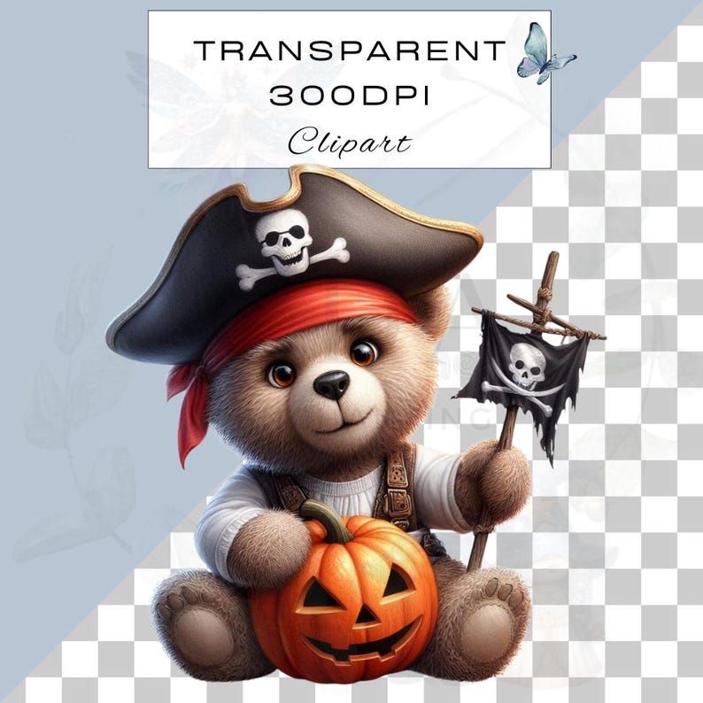 Cute Halloween Teddy Bear Clipart PNG | Watercolour Teddy Bears | Teddy ...