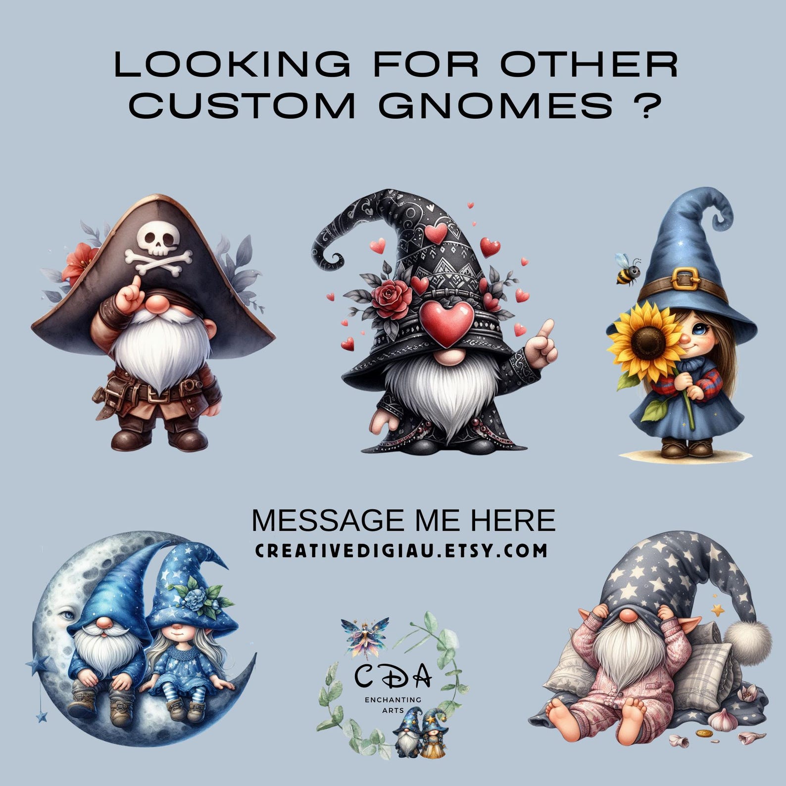 Cute Christmas Boho Gnome Clipart PNG Set | Holiday Watercolour Festive ...