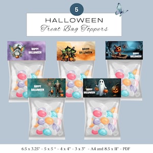 Halloween Candy Bag Toppers | A4 and 8.5 X 11 Inches PDF | Trick or ...