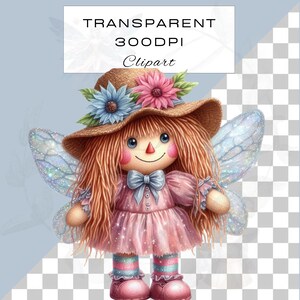 Cute Fairy Rag Doll PNG Clipart | Plush Toy Fairies | Watercolor PNG ...
