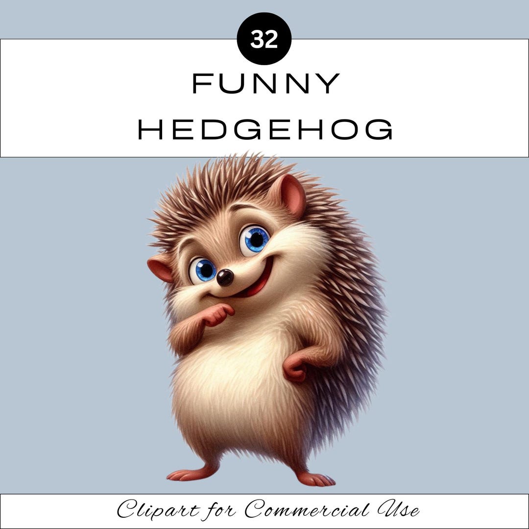 Funny Hedgehog Clipart PNG Bundle | POD Sublimation | Classroom | Junk ...