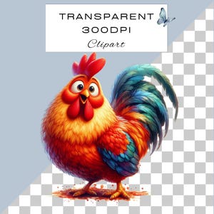 Funny Chicken PNG Clipart Set Cute Quirky Chook Rooster Junk Journal ...