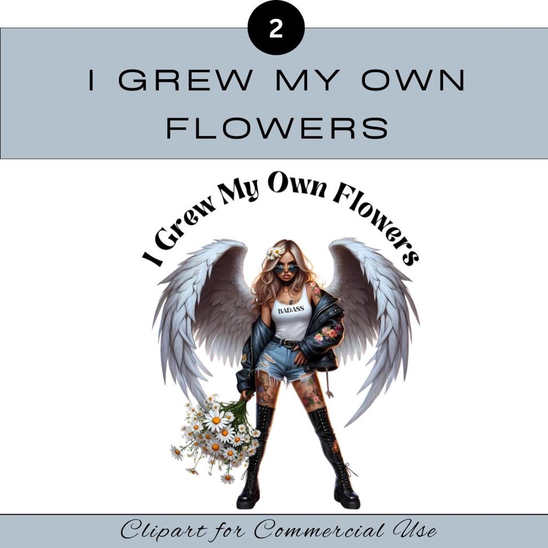 Badass Angel Floral PNG | Inspirational Affirmation Quote Design for ...