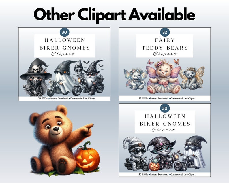 Cute Halloween Teddy Bear Clipart PNG Watercolour Teddy Bears Teddy ...