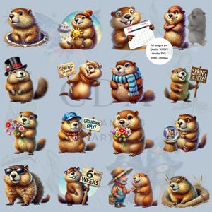 Groundhog Day Clipart PNG Bundle | Classroom Teacher | Quirky Funny ...