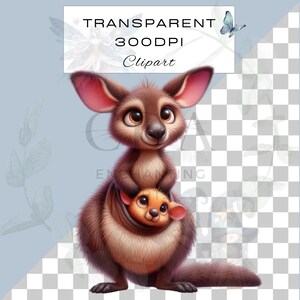 Funny Kangaroo Clipart PNG Bundle | Australian Animal Mammal ...