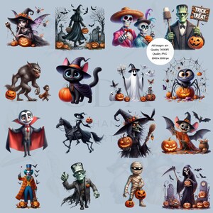 Halloween Monsters PNG Clipart Set 2 | Whimsical Enchanted Magical ...